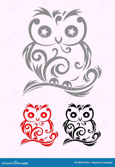 Owl Bird Stock Vector Illustration Of Ornate Design 40957036