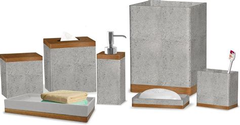 Concrete Bath Accessory Set Luxury 7pc Ensemble
