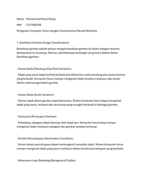 Pengantar Computer Vision Dengan Convolutional Neural Networks Pdf Komputer