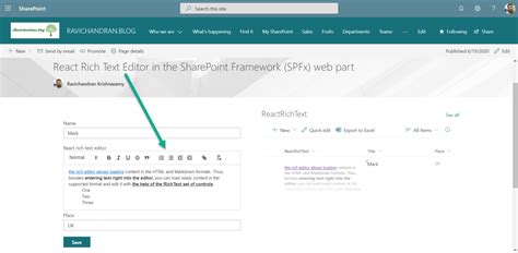 React Rich Text Editor In The Sharepoint Framework Spfx Webpart