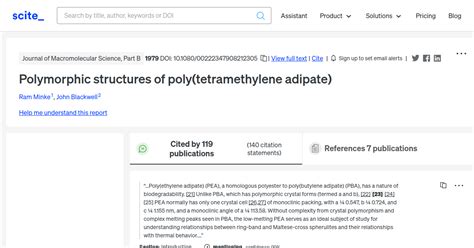 Polymorphic Structures Of Polytetramethylene Adipate Scite Report