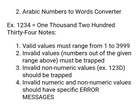 Solved In Java Create A Program To Convert Arabic Numbers Chegg