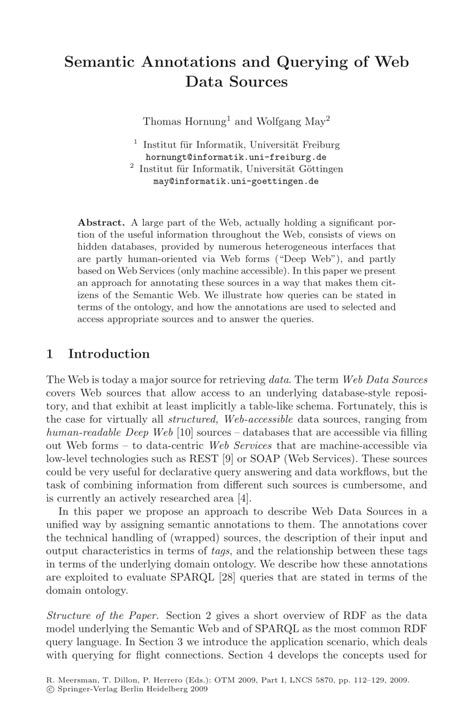 Pdf Semantic Annotations And Querying Of Web Data Sources