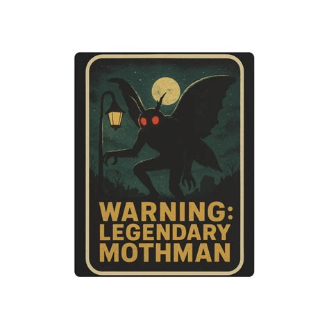 Warning Legendary Mothman Metal Sign Retro Cryptid Wall Decor Etsy