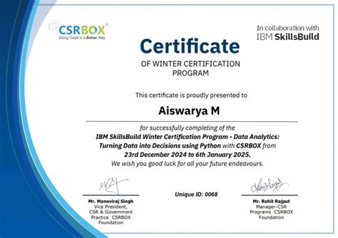 Excited To Share That I Have Successfully Completed The Ibm Skillsbuild Winter Certification