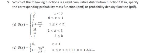 Solved 5 Which Of The Following Functions Is A Valid