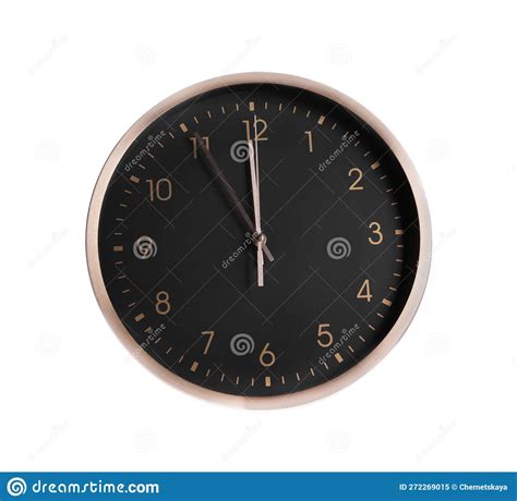 Stylish Analog Clock Isolated On White New Year Countdown Stock Image