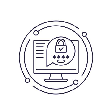 Premium Vector Password Protection Safe Access Line Icon