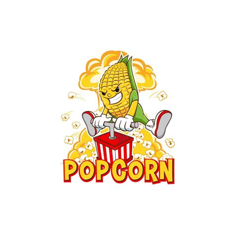 Premium Vector Popcorn Mascot Popcorn Explosion Vector
