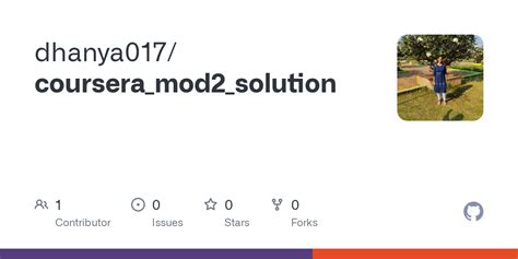 Github Dhanya017courseramod2solution