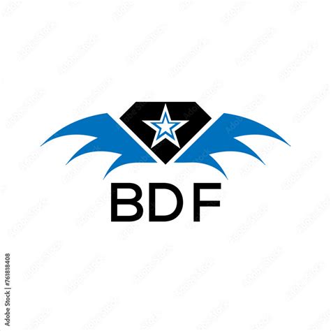 Bdf Letter Logo Technology Icon Blue Image On White Background Bdf Monogram Logo Design For
