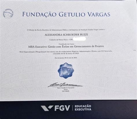 É Com Grande Satisfação Que Compartilho Que Concluí O Mba Executivo Gestão Com Ênfase Em