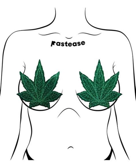 Pastease Pot Leaf Glitter Green Fuller Coverage On Risque Fetish Toys