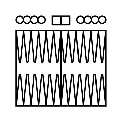 Backgammon Game Board Table Line Icon Vector Illustration 35454461
