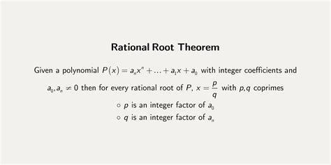 Mathtype The Rational Root Theorem Gives A Condition On The Roots Of