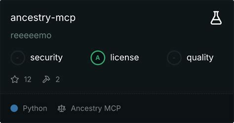 Github Reeeeemoancestry Mcp Ancestry Mcp Server Made With Python