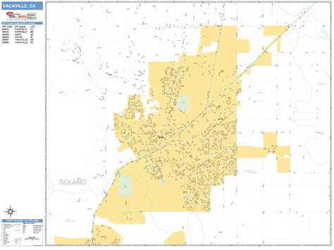 Vacaville California Wall Map Basic Style By Marketmaps Mapsales