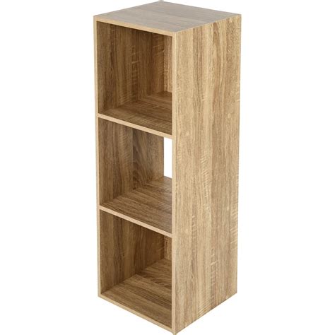 Jane 3 Shelf Oak Cube Storage Unit Homebase