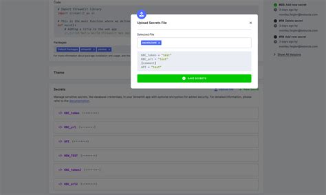 Upload Secretstoml Directly In Data Apps Configuration