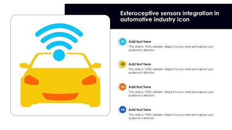 exteroceptive sensors integration in automotive industry icon ppt
