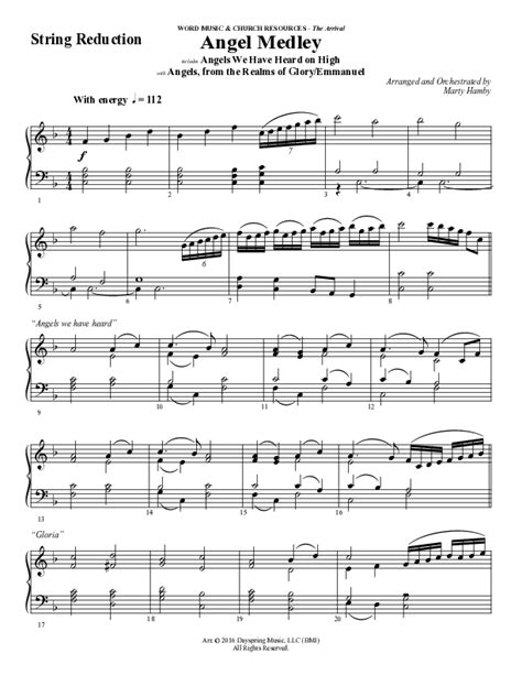 Angel Medley Choral Anthem Satb String Reduction Sheet Music Pdf