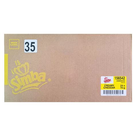 Simba Potato Chips Creamy Cheddar 24x70gr Superb Hyper