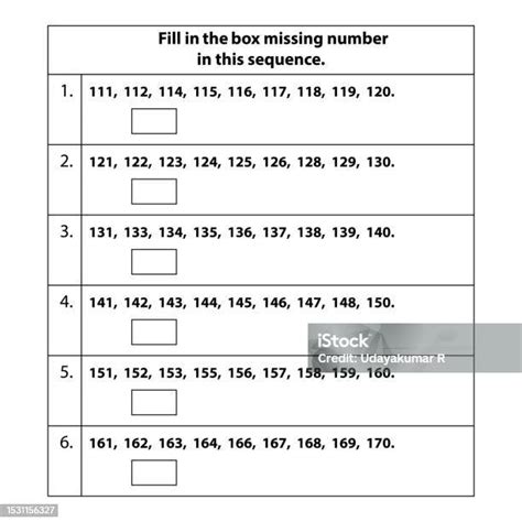 누락된 숫자 워크시트를 입력합니다 누락 된 숫자 흰색 배경에 수학을 입력합니다 벡터 그래픽 그림입니다 기초 아동 학습 교육 0명에 대한 스톡 벡터 아트 및 기타 이미지