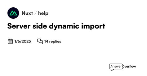 Server Side Dynamic Import Nuxt