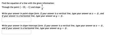 Solved Find The Equation Of A Line With The Given Chegg