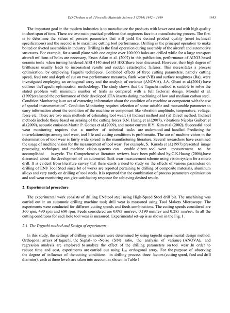 Solution Parametric Optimization In Drilling En 8 Tool Steel And Drill Wear Monitoring Using