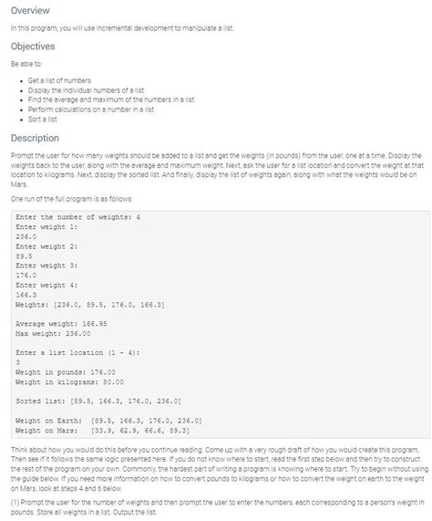 Solved Overview In This Program You Will Use Incremental Chegg