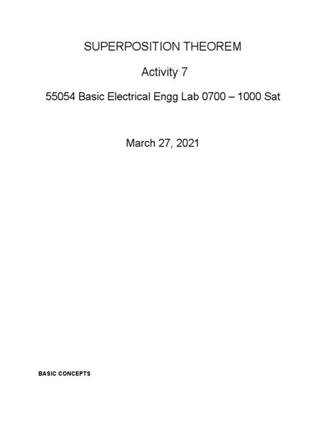 Application Of The Superposition Theorem An Analysis Of Currents In A Circuit With Multiple