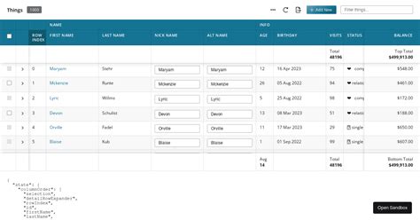Cubs React Virtualized Resizable Sortable Filterable Table