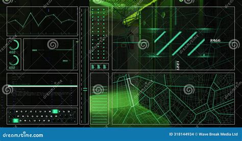 image of hud screens with map graphs programming data over data
