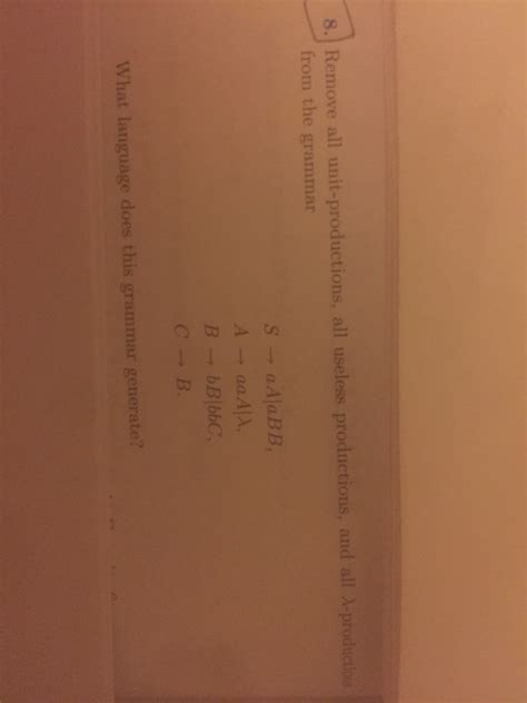 Solved Remove All Unit Productions All Useless Productions