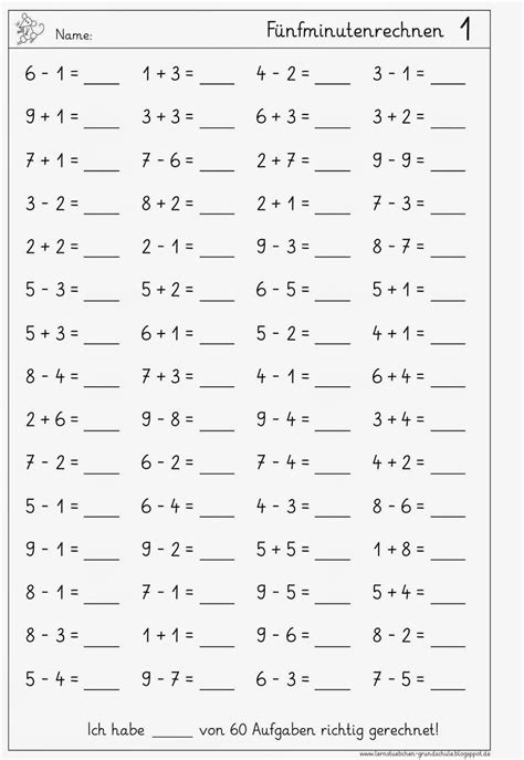 Rechenaufgaben 1 Klasse Zum Ausdrucken Kostenlos Matheaufgaben Artofit