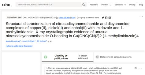Structural Characterization Of Nitrosodicyanomethanide And Dicyanamide