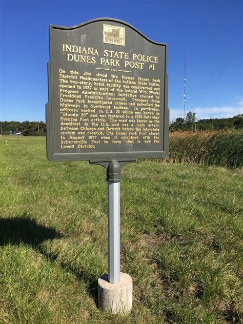 Read The Plaque Indiana State Police Dunes Park Post 1
