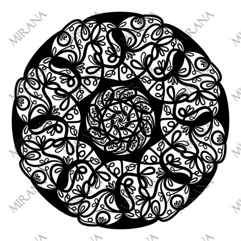 Мандала раскраска антистресс арт терапия принт для печати цифровой рисунок Милена Иванова