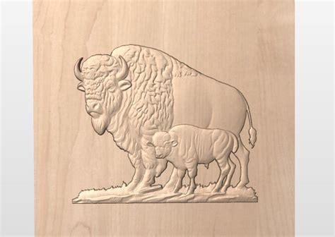 Bison 2d Stl File For Cnc Etsy