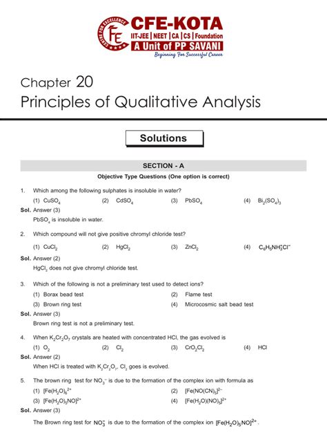Principles Of Qualitative Analysis Pdf Precipitation Chemistry Chemistry