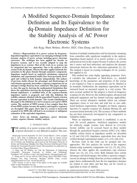 A Modified Sequence Domain Impedance Definition And Its Equivalence To