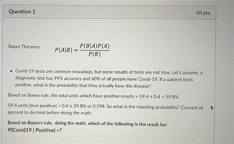 Solved Bayes Theorem Pa∣bpbpb∣apa Covid 19 Tests Solved Bayes Theorem Pa∣bpbpb∣apa Covid 19 Tests