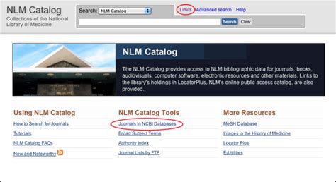 Nlm Catalog And Journals Databases Merge Nlm Technical Bulletin 2010