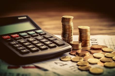 Navigating The Financial Landscape Coins Calculator And Graphs Illustrating Growth Inflation