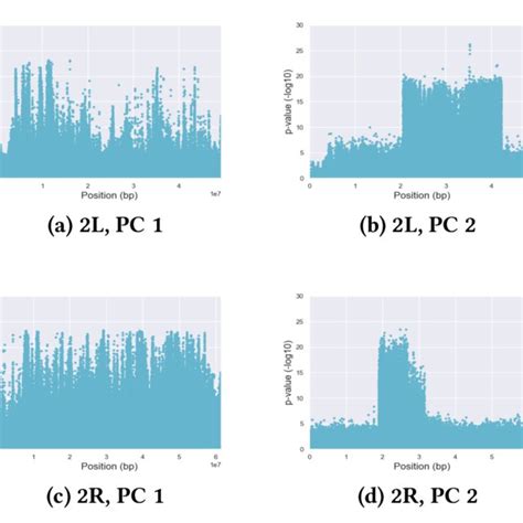 Manhattan Plots From Pc Snp Associations For 150 Burkina Faso Anopheles Download Scientific