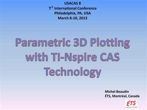 PPT Parametric D Plotting With TI Nspire CAS Technology PowerPoint Presentation ID