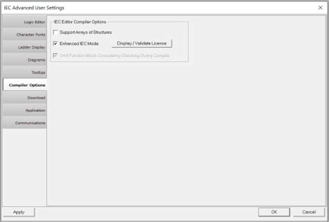 Compiler Options For IEC