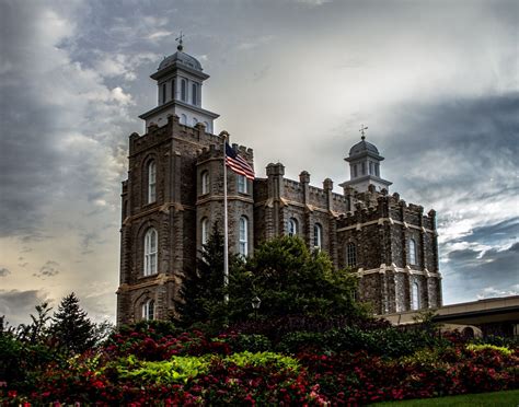 Logan Utah Temple In A Storm