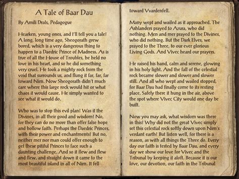 A Tale Of Baar Dau Elder Scrolls Fandom